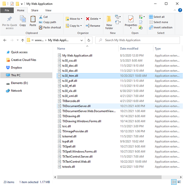 Requirements and Redistribution - TX Text Control .NET Server for ASP.NET