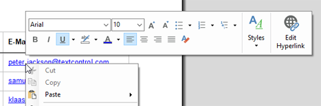 Howto: Manipulate the MiniToolbar - TX Text Control .NET for Windows Forms