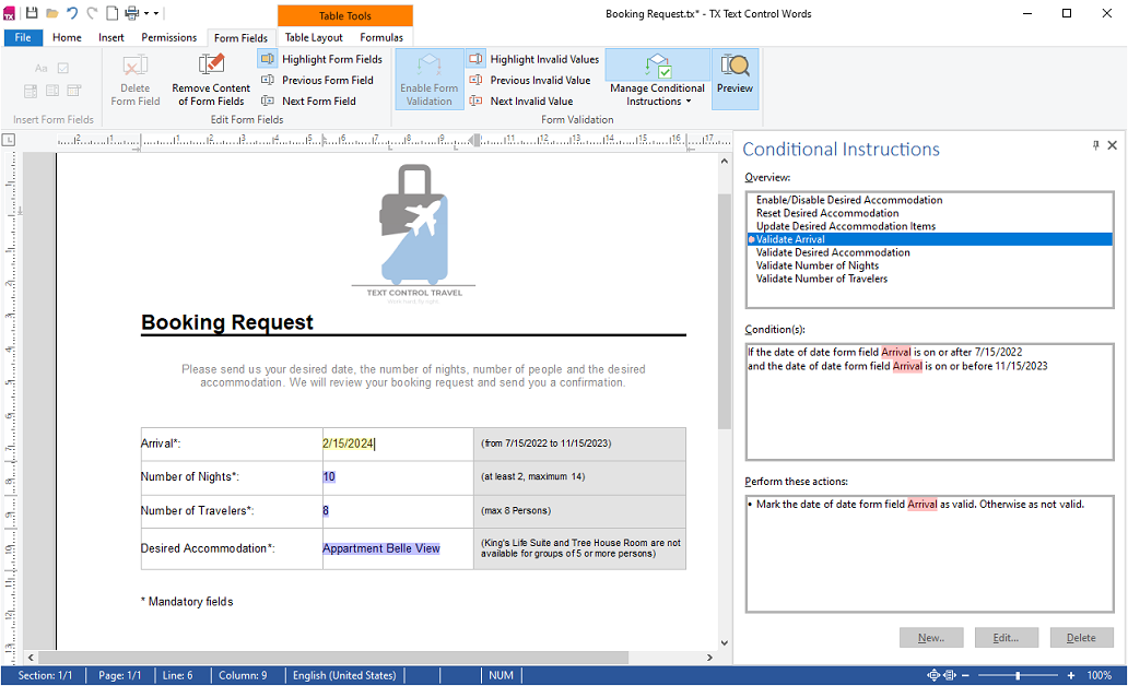 Tx Words Conditional Instructions Tx Text Control Net For Windows Forms