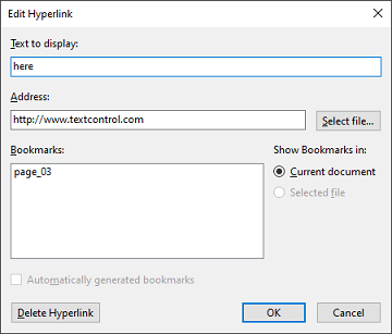 TX Words: Open Hyperlink - TX Text Control .NET for Windows Forms