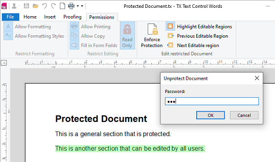 Tx Words User Access Tx Text Control Net For Windows Forms